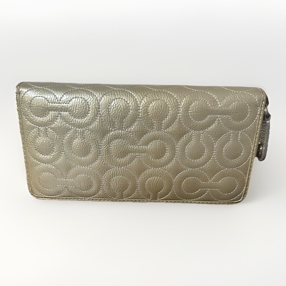 Coach | Bags | Coach Peyton Op Art Patent Leather Zip Around Long ...